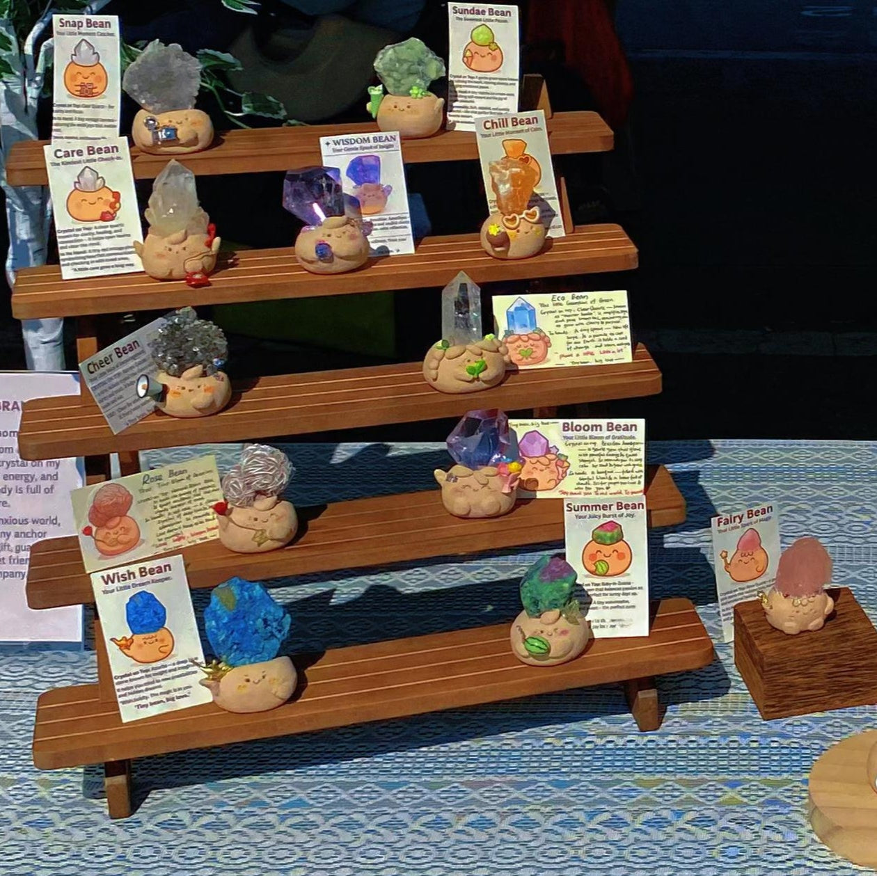 Gemomo |100%Original Handmade Crystal Beans,Cute Healing&One of a kind